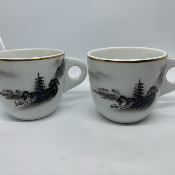 Dining | Elegant White And Black Porcelain Tea Cups | Poshmark